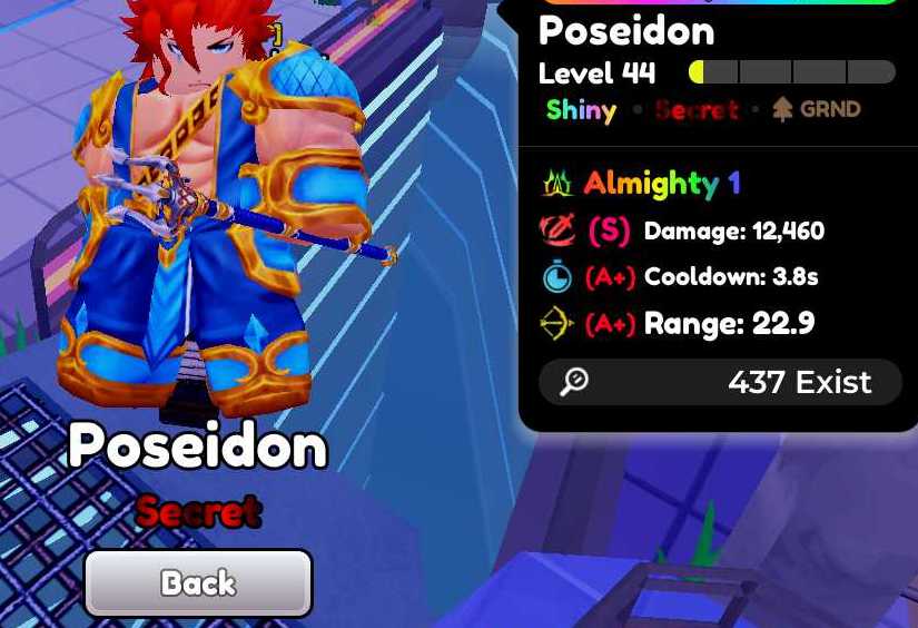 Shiny Poseidon Almighty (Price Negotiable) Anime Defenders