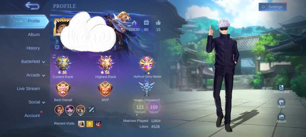 169 Skins. JJK Gojo. 4 Epic and Others