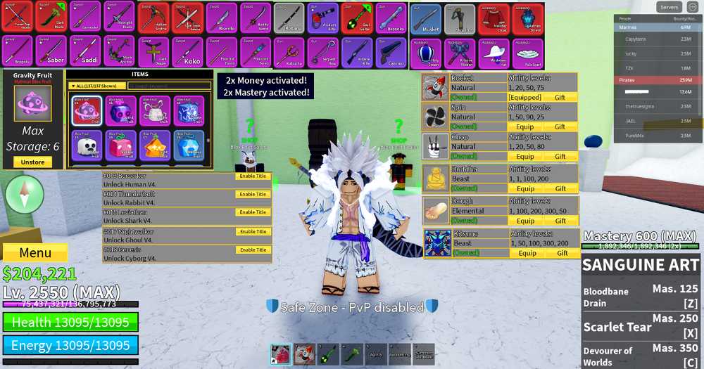 [Blox Fruits] Perm Kitsune,Dough,Buddha Sanguine V4 Rabbit (Bounty 13 ...