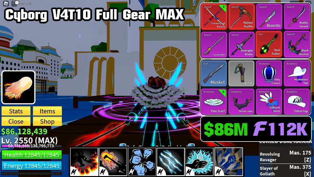 Blox Fruit | Level 2550 MAX | Race V4T10 Full Gear MAX Cyborg ...