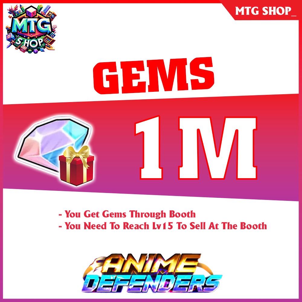 [ Anime Defender ] - Gem 1M | Fast Delivery