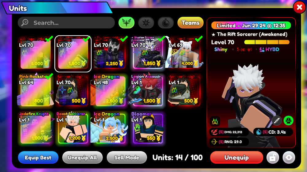 [ Anime Defender ] Account is ready for leaderboards ( Shiny Dragon ...