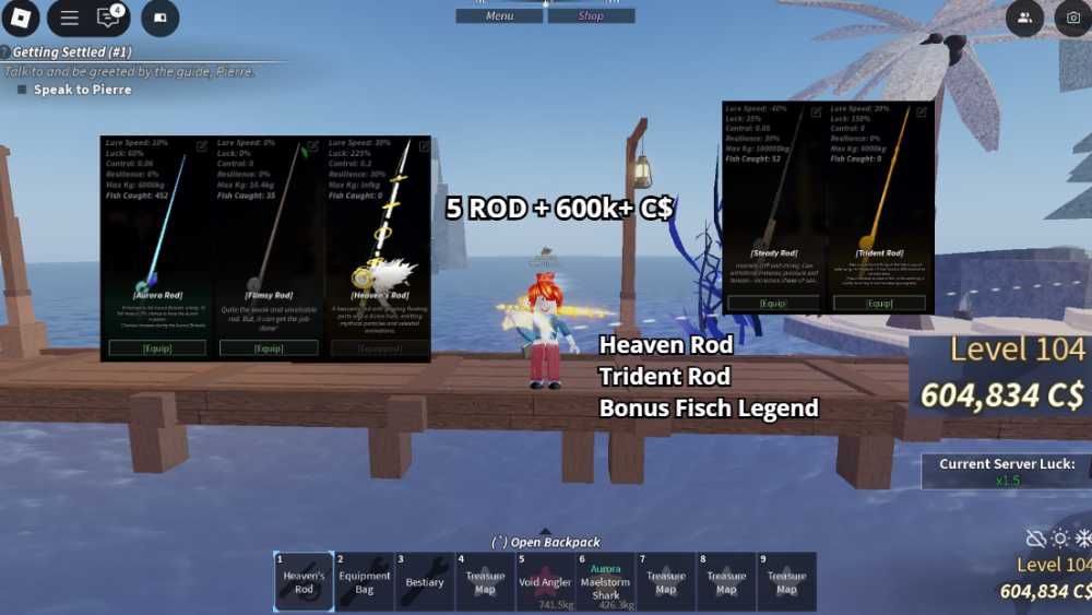 Fisch Account LV 104 Auto Delivery + Bonus Legendary Fish | 5 Rod ...