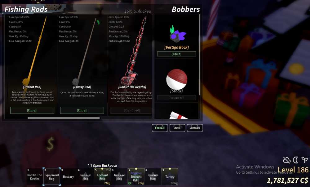 Unverified Rod of Depths | Level 186 | 1.7m | FISCH | Automatic Delivery