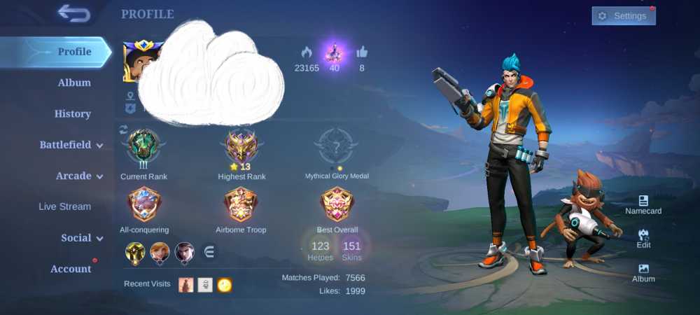 151 Skins. 2 Epic. Claude MSC. Max Hero Emblems and Others