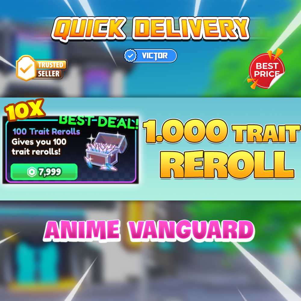 1000 Trait Reroll【79990rb】 Anime Vanguards ️ Instant Delivery