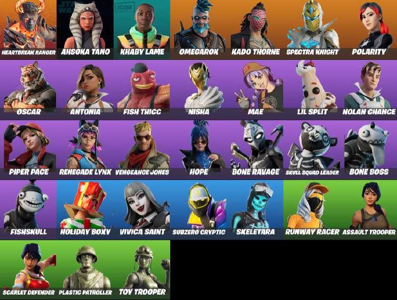 100% [Instant] 31 Skins | Heartbreak Ranger / Ansona Tano / Khaby Lame ...