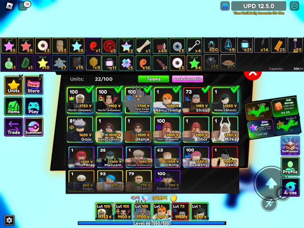 Anime Adventures VIP High End Account | UNIQUE Puchi (Heaven) | 2 ...