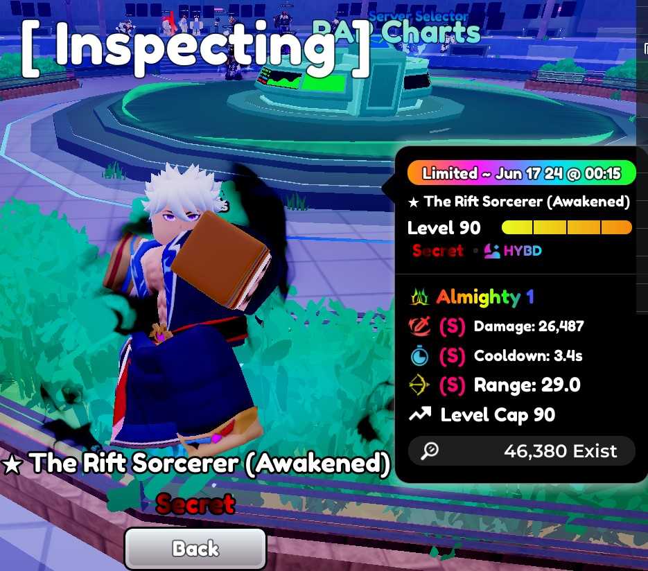 [S S S] ALMIGHTY THE RIFT SORCERER (GOJO) - ANIME DEFENDER ROBLOX AD