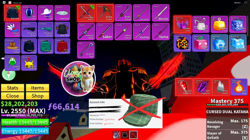 Blox Fruits | Cursed dual katana | Hallow Scythe | Dark Awakening | God ...