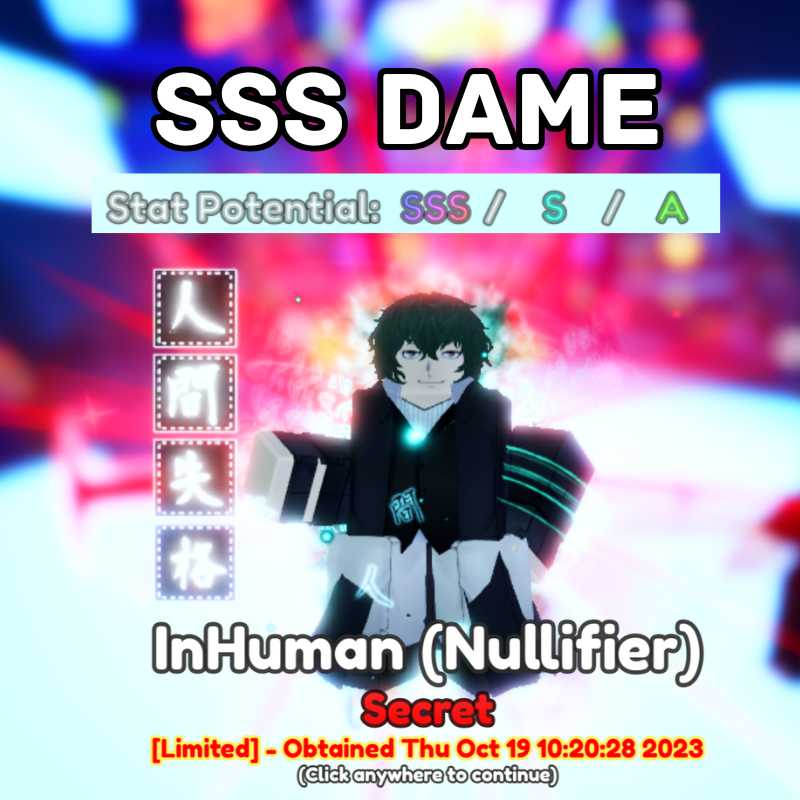 A45InHuman Evo SSS Dame - Anime Adventures - Instant Delivery
