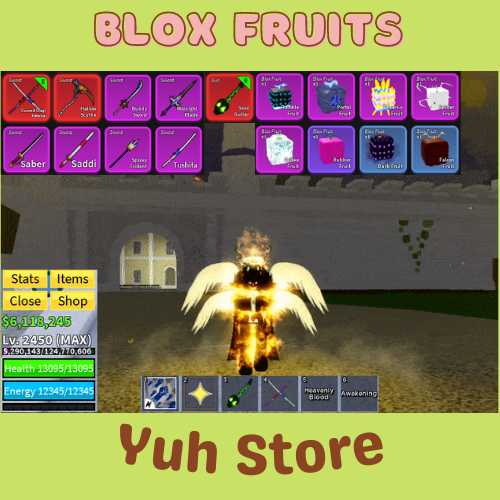 Blox Fruit Account Lv:2450Max | Full Gear Awaken Angel Race V4 ...
