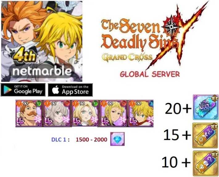 [Global Server] 1500 - 2000 +GEMS 7DS Deadly Sins Grand Cross Starter ...