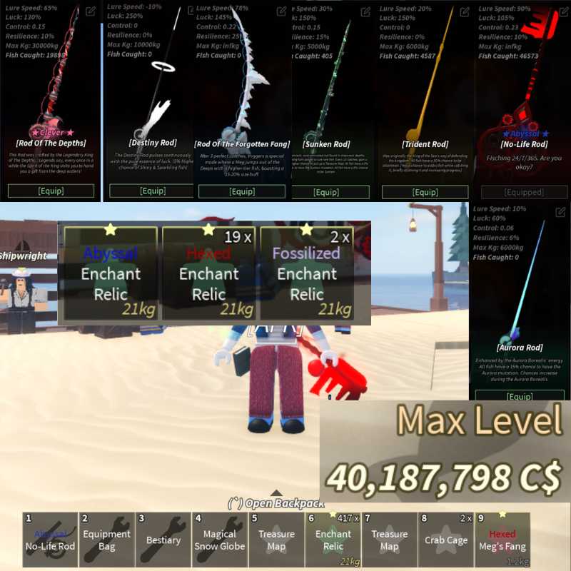 SALEID534Fisch: Level 750 Max 40M C$ - Rod of the Forgotten Fang, No ...