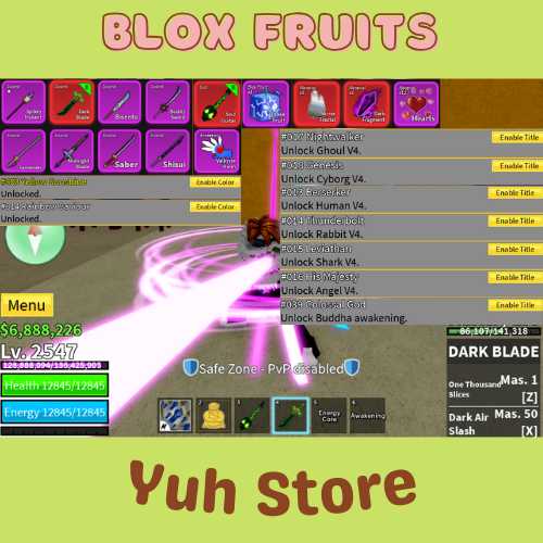 Blox Fruit Account Lv:2547 | Full Gear Awaken All Race V4 - Full Gear ...