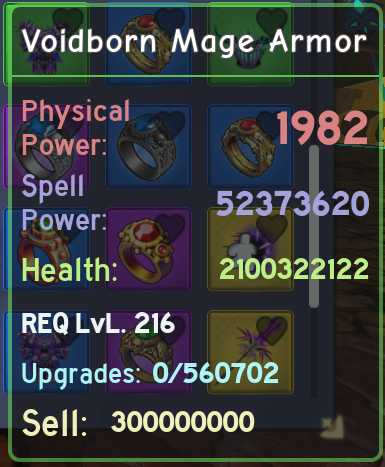 Dungeon Quest- Voidborn Mage Armor - "Abyssal Void " Roblox - Cheap Price