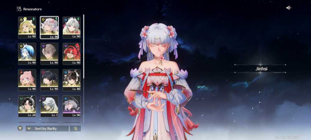 Carlotta s2r1,jinhsi s2r1+skin,shorekeeper s1,yinlin r1,xiangli r1,zhezhi