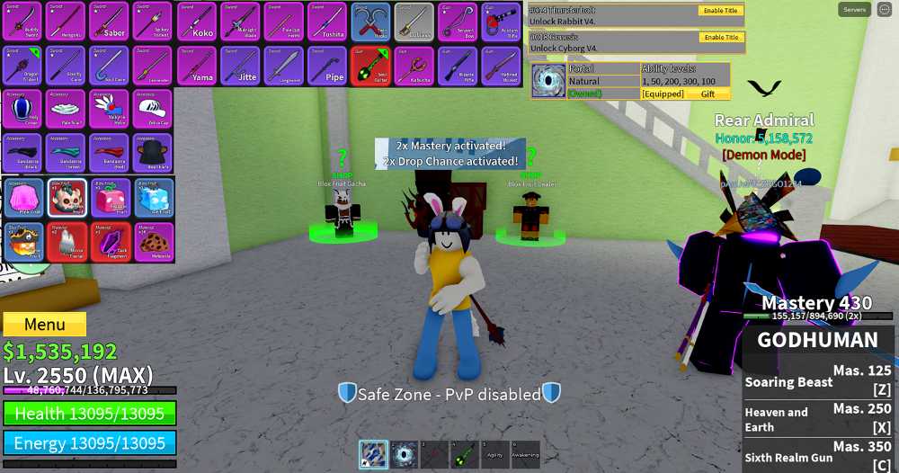 [Blox Fruits] Permanent Portal V4 Rabbit,Cyborg | Soul Guitar (2x Drop ...