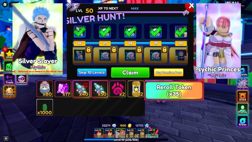 Anime Adventures 50K+ Gems 12700+ Holidays [BattlepassLV50 Max] [Reroll ...