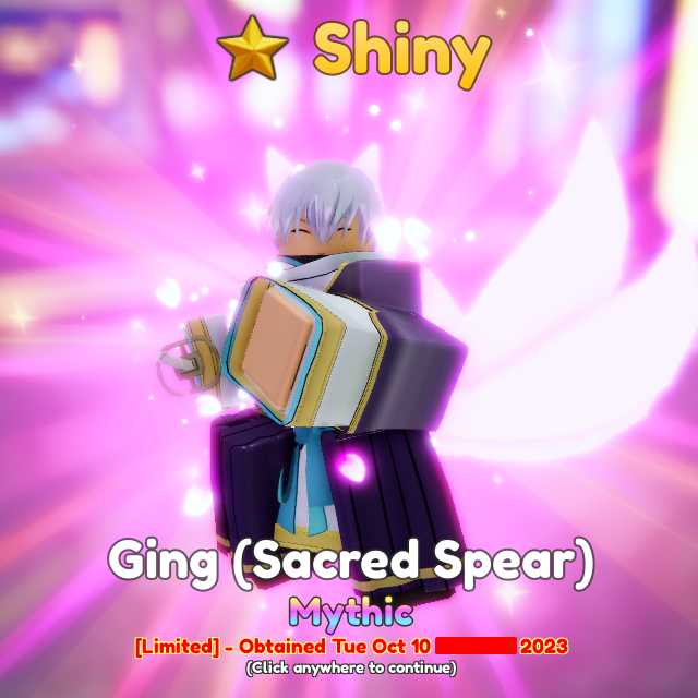 Shiny Ging (Sacred Spear) Evo - Anime Adventures AA