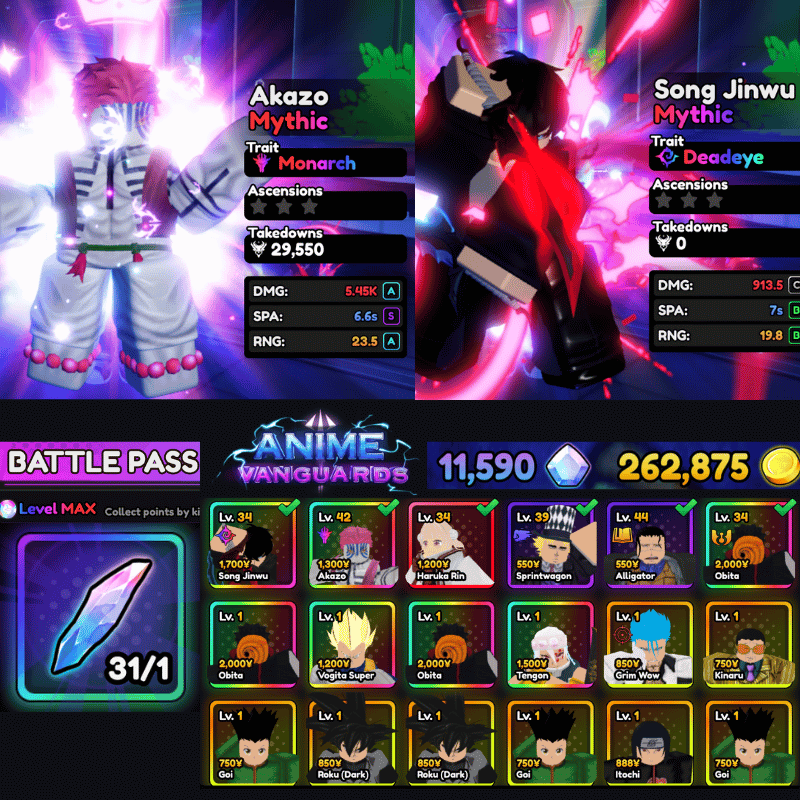 ID272 Akazo Monarch 0.1%,Song Jinwu Deadeye 0.375%,31 Trait Anime ...