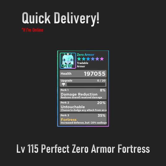 WZ / World Zero - Lv 115 Perfect Zero Armor Fortress