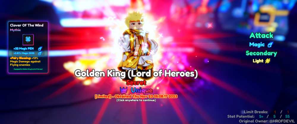 UNIQUE AINZ AND UNIQUE GILGAMESH/ ANIME ADVENTURES ACCOUNT