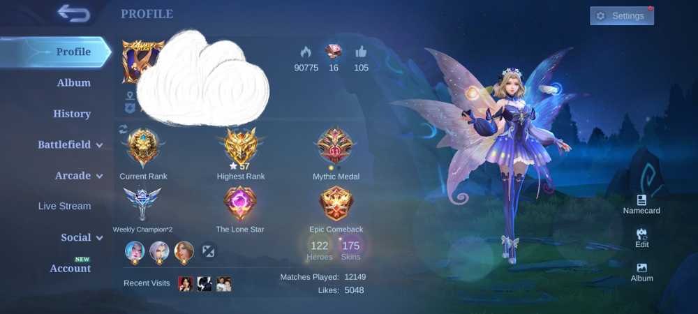 175 Skins. Max Hero + Emblems. 9 Epic(1Limited). 500K BP and Others