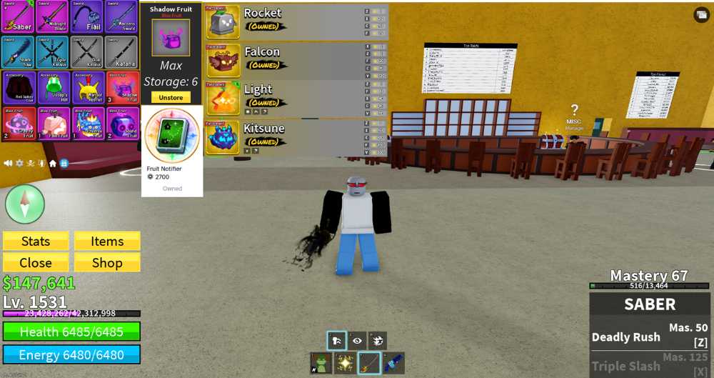 Blox Fruits - 4 Perm Used (Kitsune,Light,Falcon,Rocket) MAX Storage: 6 ...