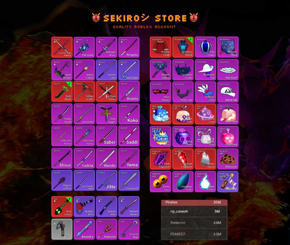 Blox Fruit | Sea Blessing + 5 Enchant + All GP [5x Storage] + All Melee ...