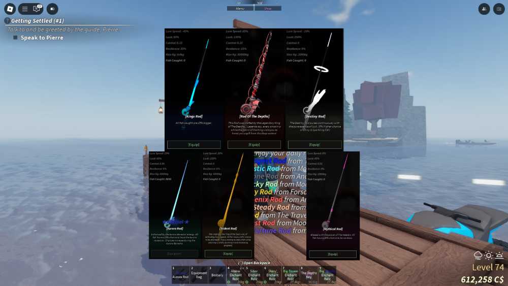 Account FISCH |Rod Of The Depths | Trident Rod | Kings Rod | Aurora Rod ...