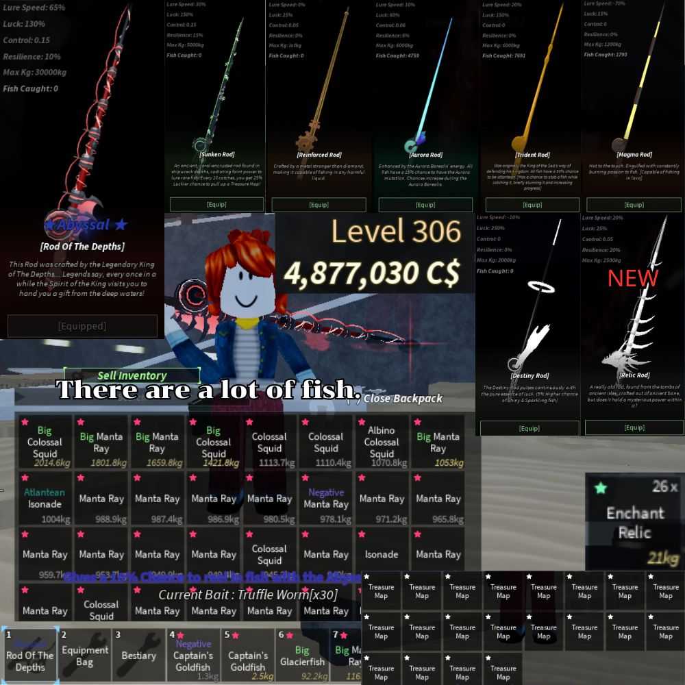 ID14Fisch:Lv306 | 4.8M C$ | Rod of the Depths Enchant Abyssal | Relic ...