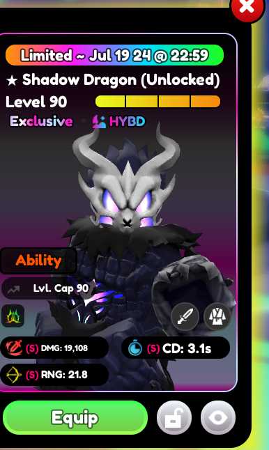 [INSTANT DELIVERY] ALMIGHTY SHADOW DRAGON KAIJU S S S Stats - [ANIME ...