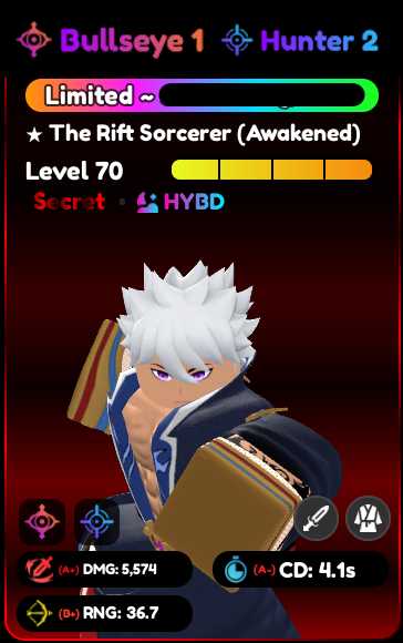 Double Trait The Rift Sorcerer Evolved Lvl.70 Secret Gojo Roblox ...