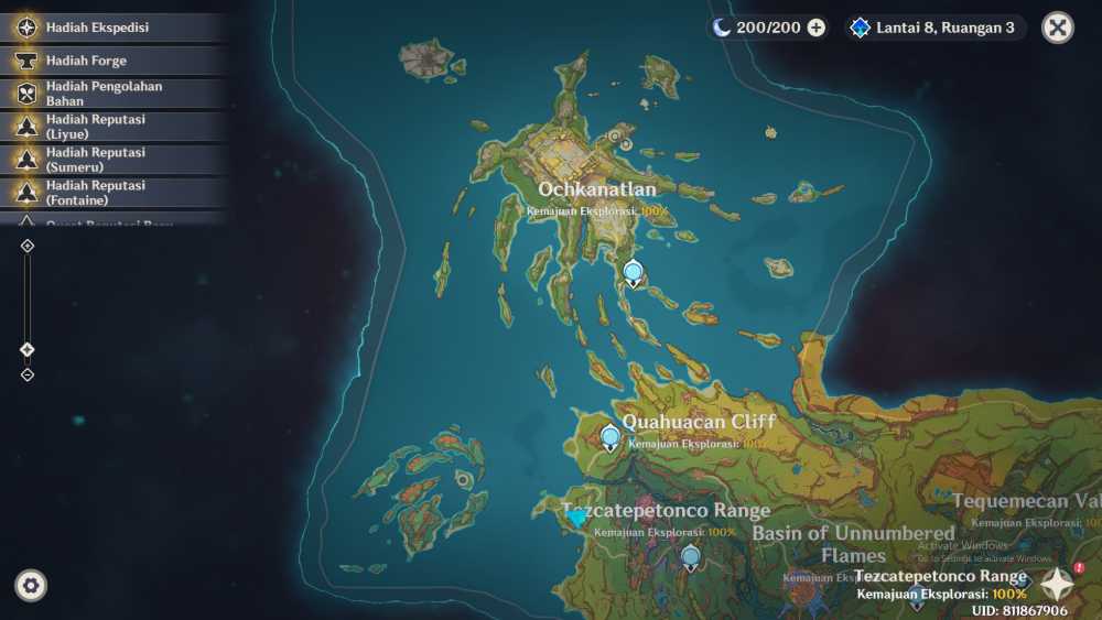 Explore 100% 6 Map Natlan 5.0 + 5.2 + Pyroculus + main quest