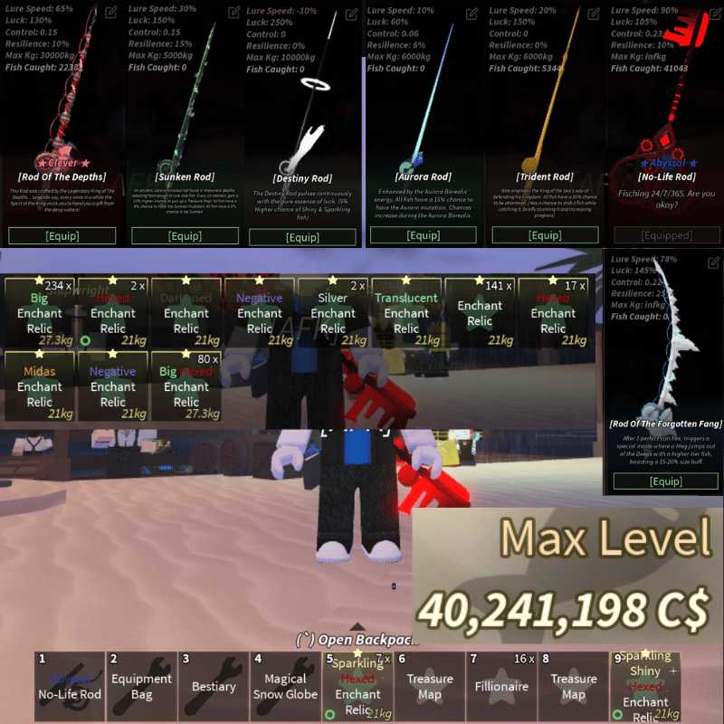 SALEID477Fisch: Level 750 Max 40M C$ - Rod of the Forgotten Fang, No ...