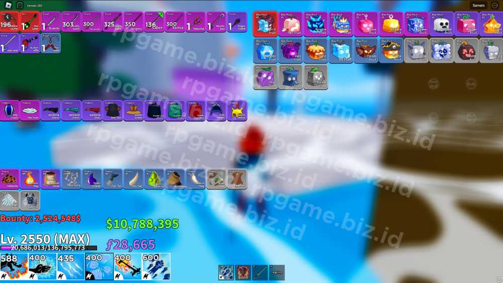 Blox Fruits| Lv2550 | Godhuman + Hallow Scythe + Soul Guitar | Full Skill Mammoth | Full Body ...