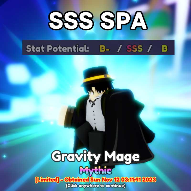 A327Gravity Mage SSS Spa - Anime Adventures - Instant Delivery