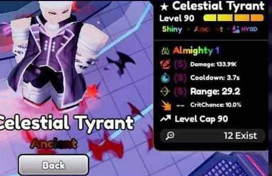 Shiny celestial tyrant - anime defender ad