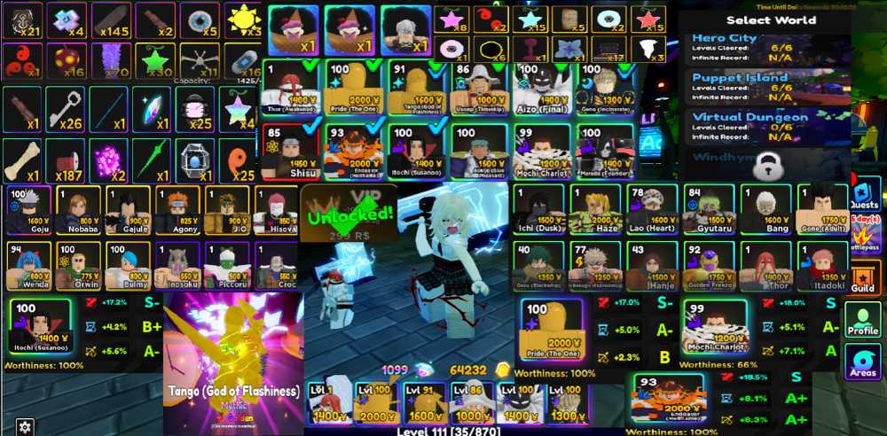 #002 Anime Adventures Meta account : Golden Tango evo , Golden Pride ...