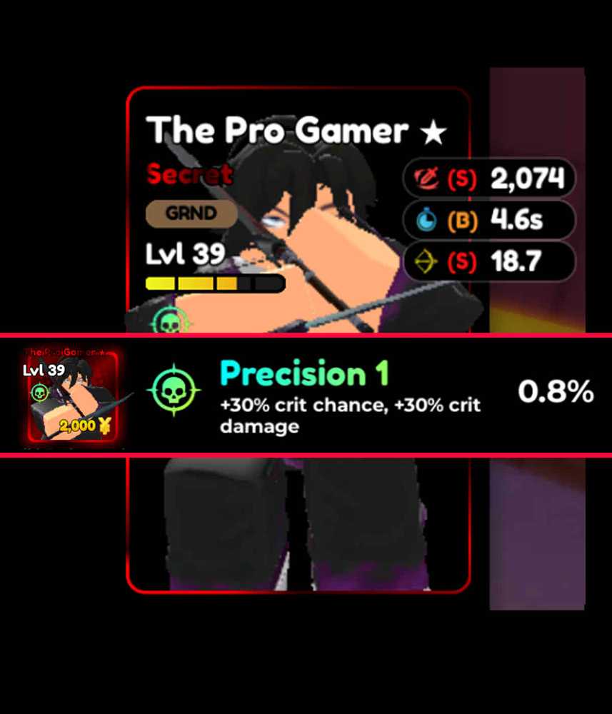 Secret The Pro Gamer - Song jin voo EVO Trait Precision l Roblox Anime ...