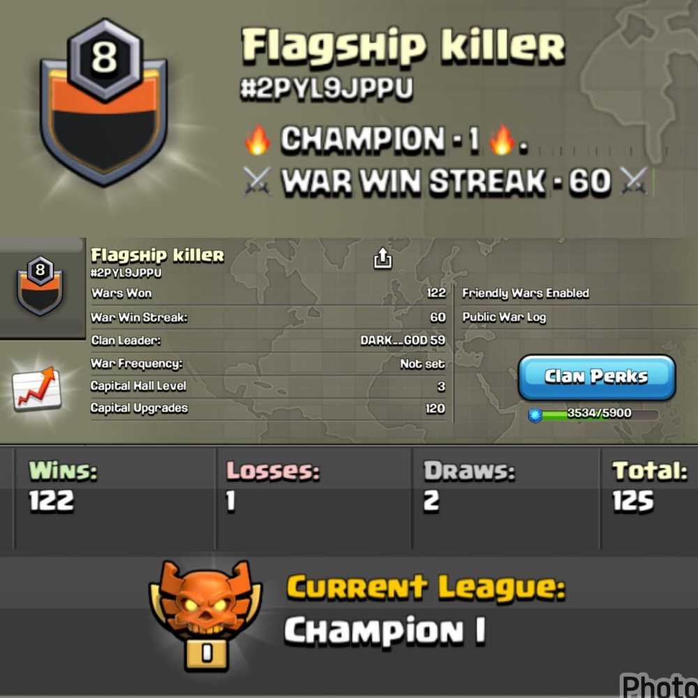 ️CHAMP - 1 ️LEVEL - 8 ️NAME - FLAGSHIP KILLER ️LEAGUE - CHAMPION 1 ️ ...