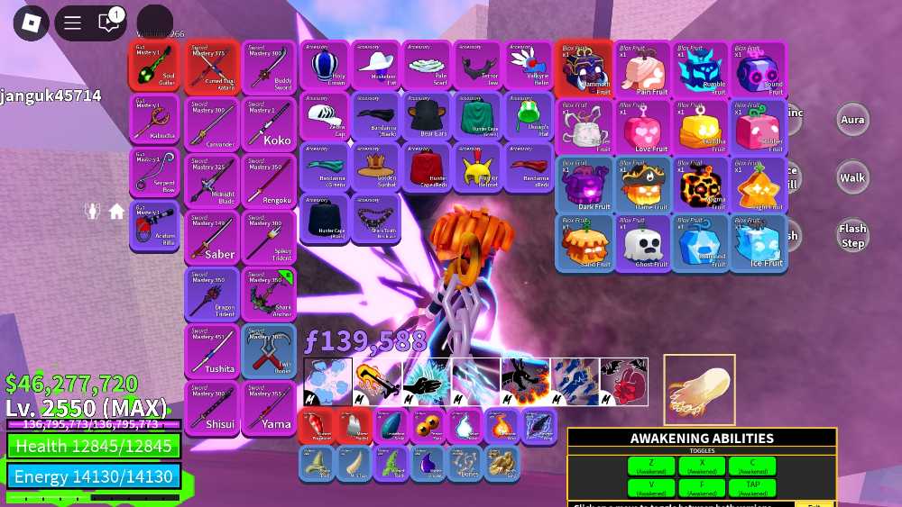 Blox Fruit Lv:2550 Max.Dough AwakenCyborg V4 Tier 10 Max.Sunguine+Shark ...