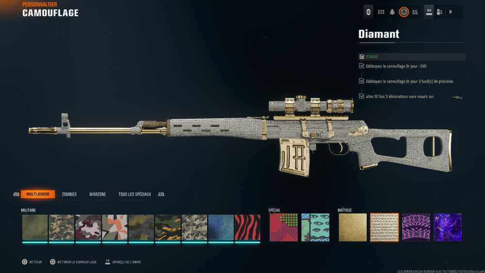 BO6 ; Level 55/ Alls Base Guns Dark Matter/ Big Ratio/ Challenge ...