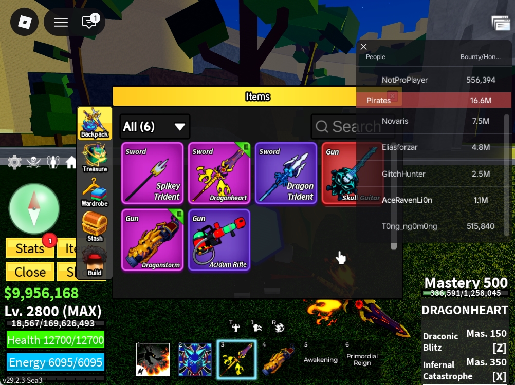 ID 496:LV 2800+GOD+SG Dragon Heart + Dragon Storm RACE DRACO V4 FULL ...