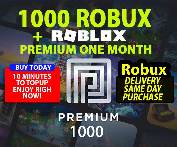 1000 ROBUX + ONE MONTH ROBLOX PREMIUM