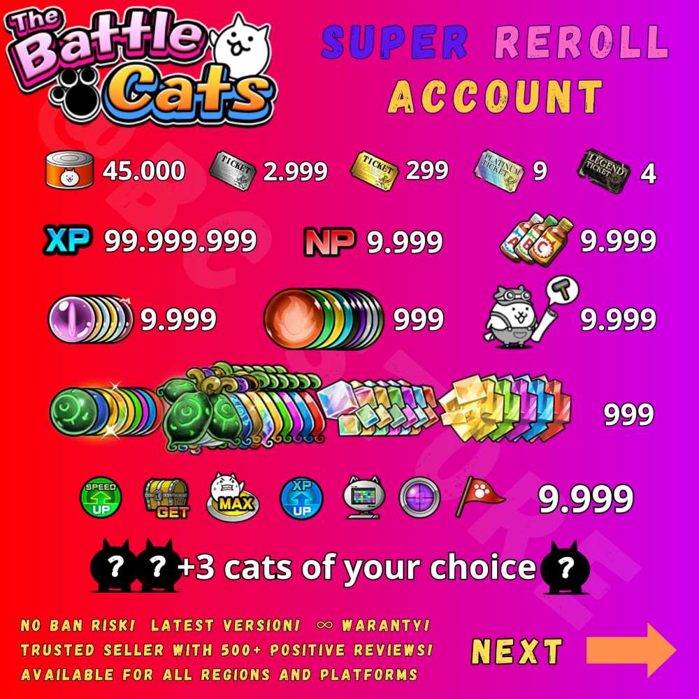 [w/ Bonus!] Super reroll / gacha Battle Cats account [Android/iOS] [All ...