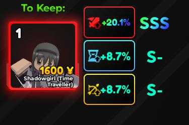 Homuru (Time Traveller) -Shadow Girl SSS DMG Stat GG | Anime Adventure