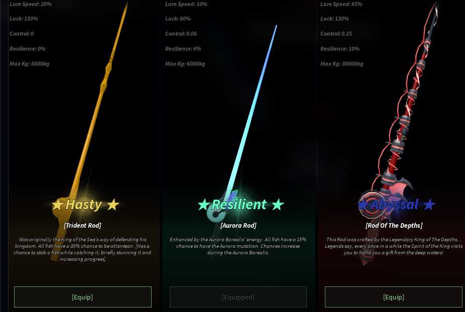 Fisch Account | Lv20 | Trident Rod | Rod Of The Depth | Aurora Rod ...