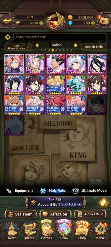 Buff CC 7M | 16 Collab HR, Tensura, Overlord, Shield Hero, ToG, Eternal ...